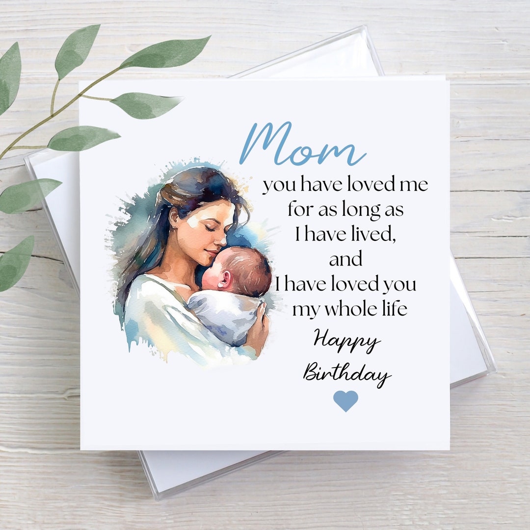 Personalized Birthday Card for Mom, Custom Gift From Daughter, Custom ...