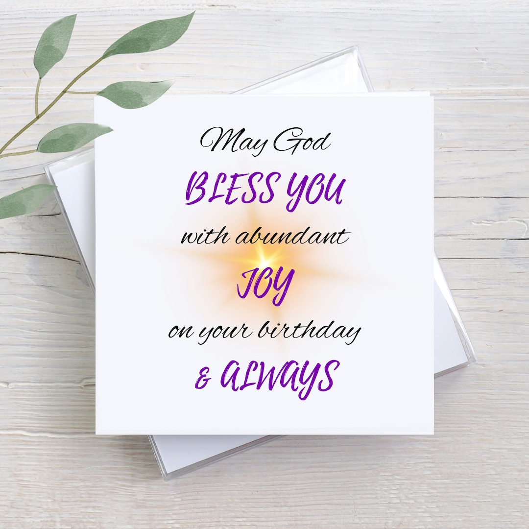 May God Bless You Card, Religious Birthday Card, Custom Greeting Card ...