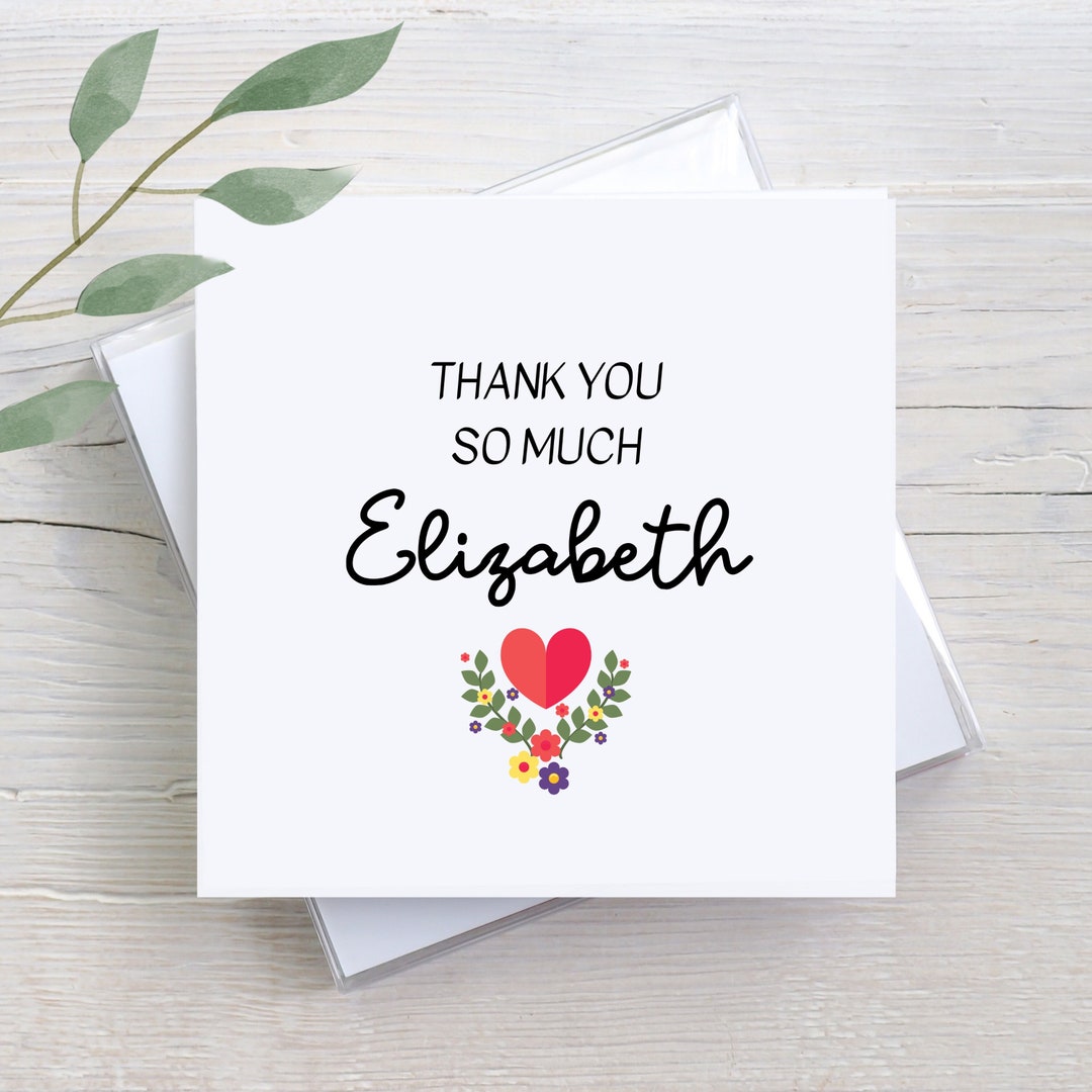 Personalized Thank You Card, Appreciation Card, Thank You Greeting Card ...