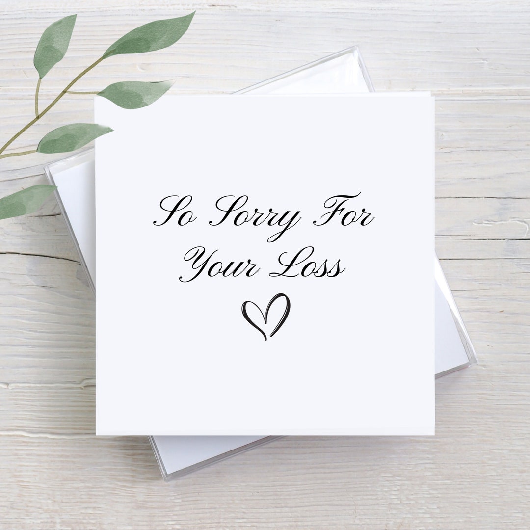 Sorry for Your Loss, Sympathy Greeting Card, Personalized Greeting Card ...