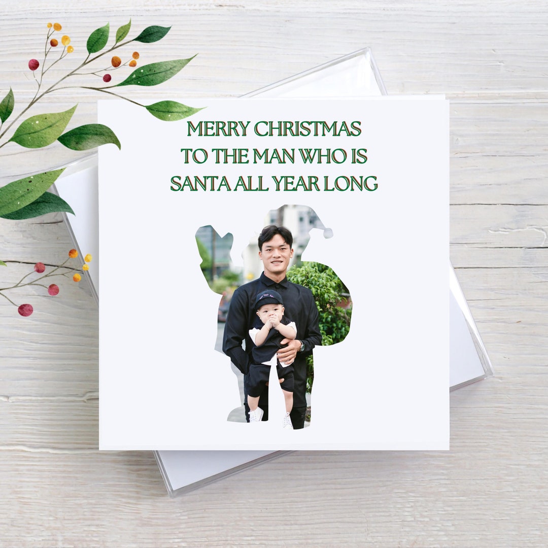 Personalized Christmas Card for Dad, Funny Photo Greeting Card - Etsy