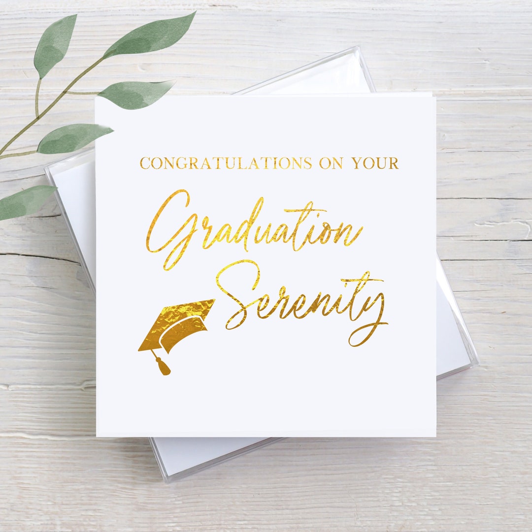 Custom Graduation Card, Custom Gold Foil Card, Personalized Graduation ...