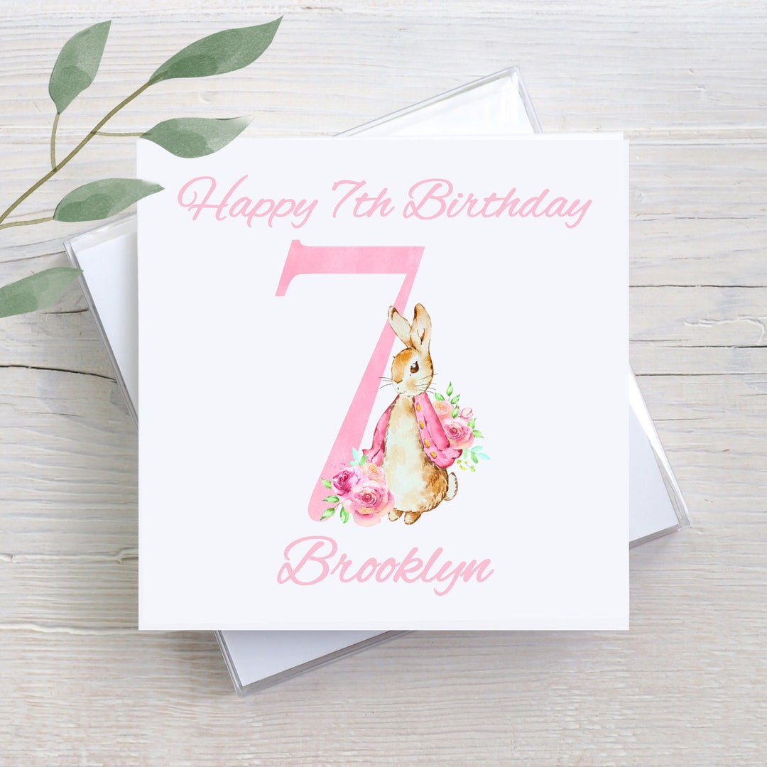 Happy 7th Birthday Card, Birthday Card for Girl, 7th Birthday Gift for ...