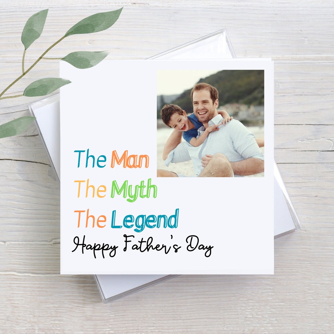 Custom Father's Day Photo Card, Custom Photo Gift for Dad, Happy Father ...