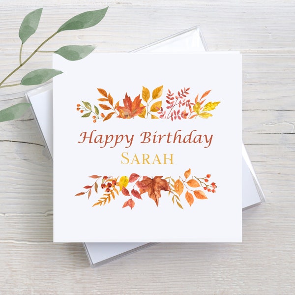 Autumn Birthday Card - Etsy