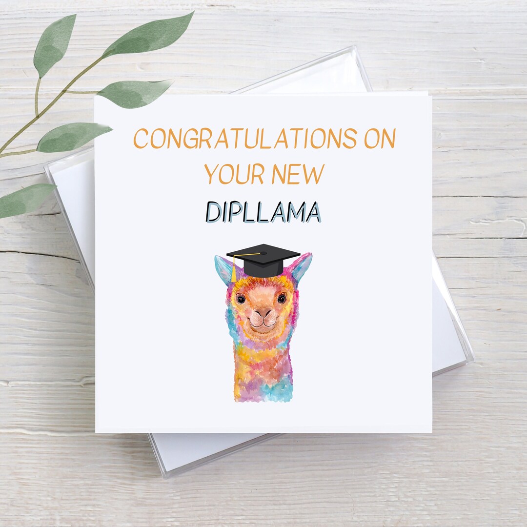 Funny Pun Graduation Llama Card, Graduation Greeting Card, Funny ...