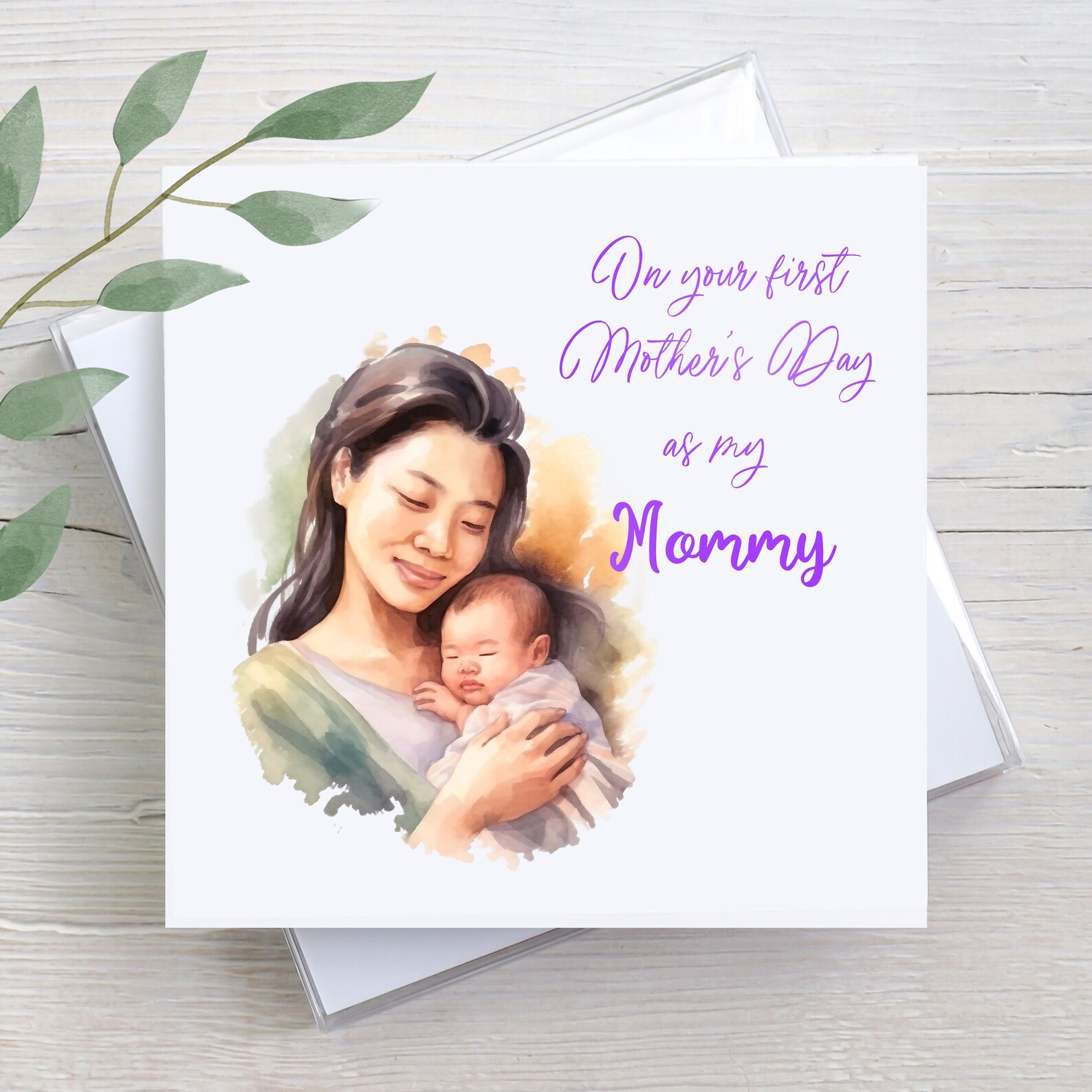 Happy First Mother's Day as My Mommy, Custom Foil Greeting Card, 1st ...