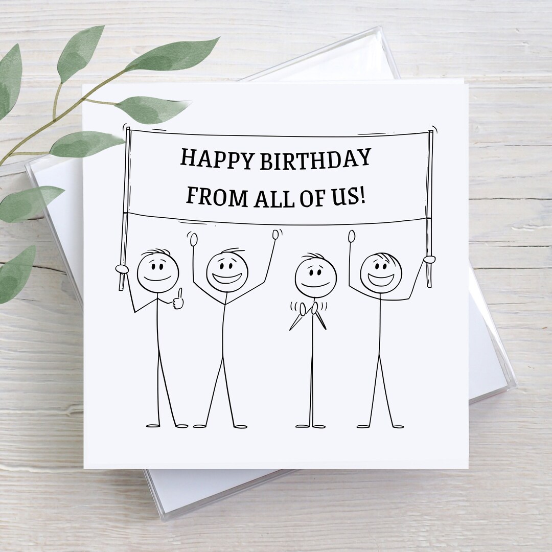 Happy Birthday From All of Us Card, Personalized Happy Birthday Card ...