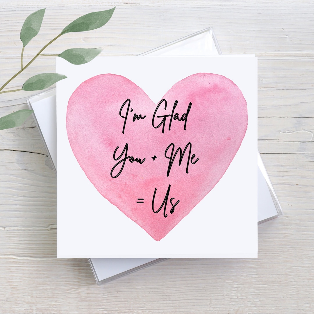 I'm Glad You Plus Me Equals Us, Personalized Valentine's Gift ...