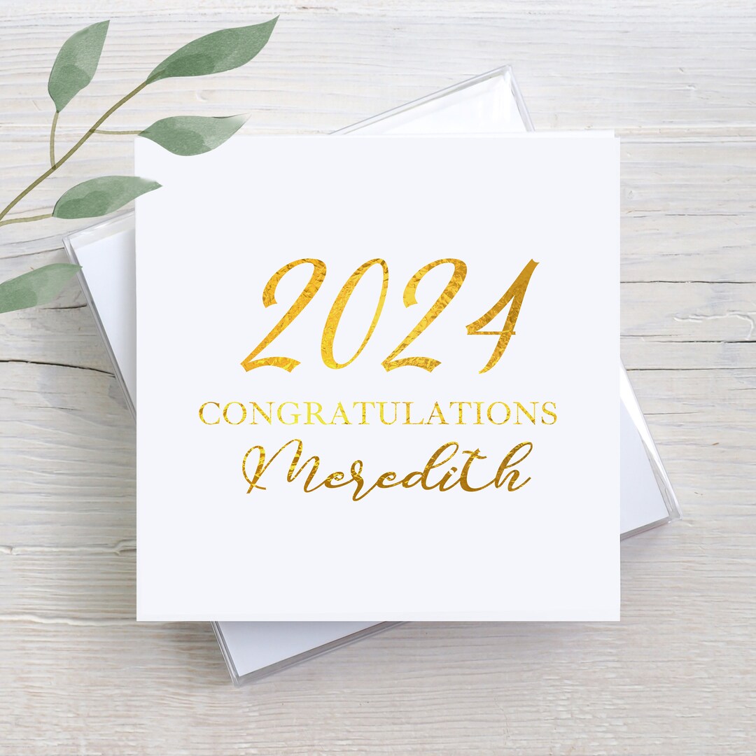 Gold Foil Graduation Card: Personalized Greeting Card - Etsy