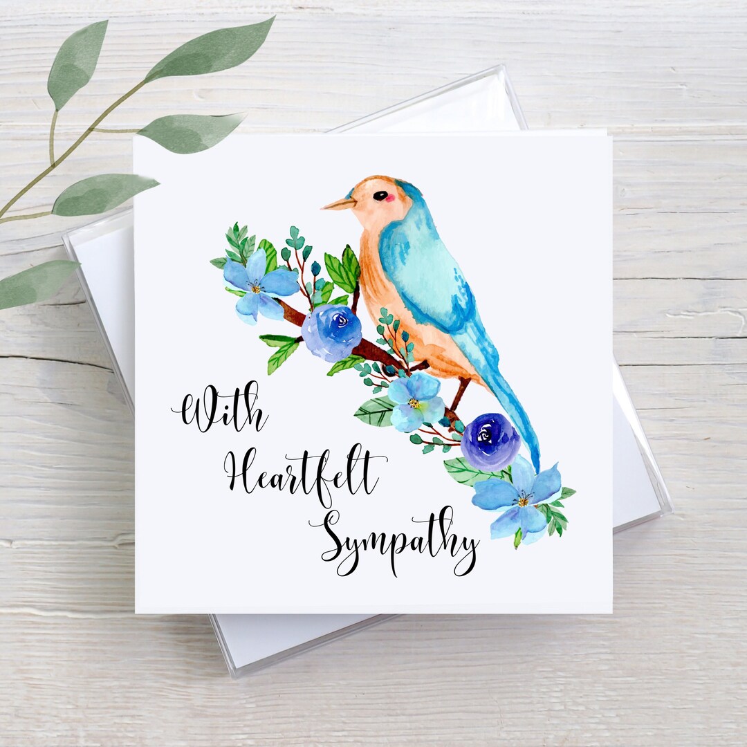 Custom Sympathy Card: Watercolor Bird, Personalized Bereavement Gift - Etsy