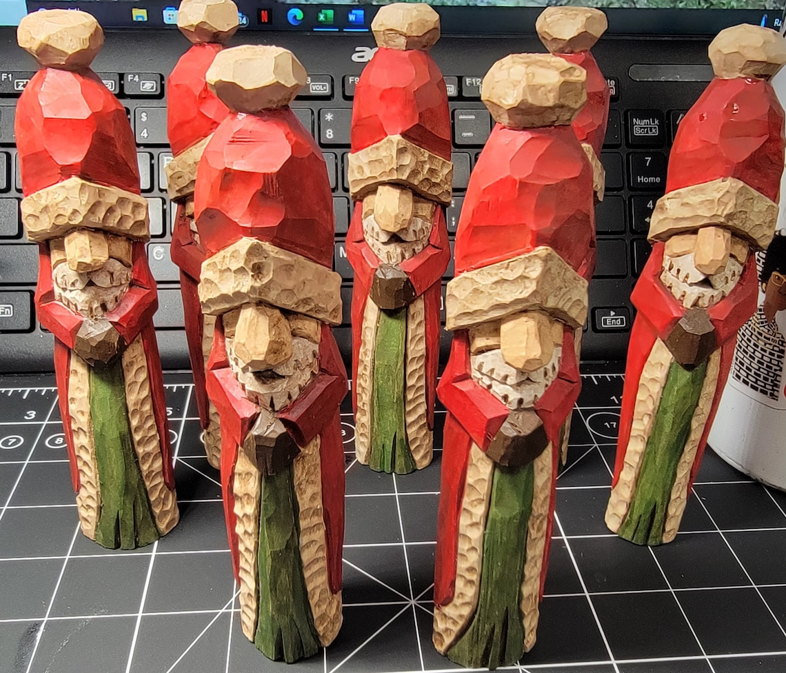 Hand Carved Santa - Etsy