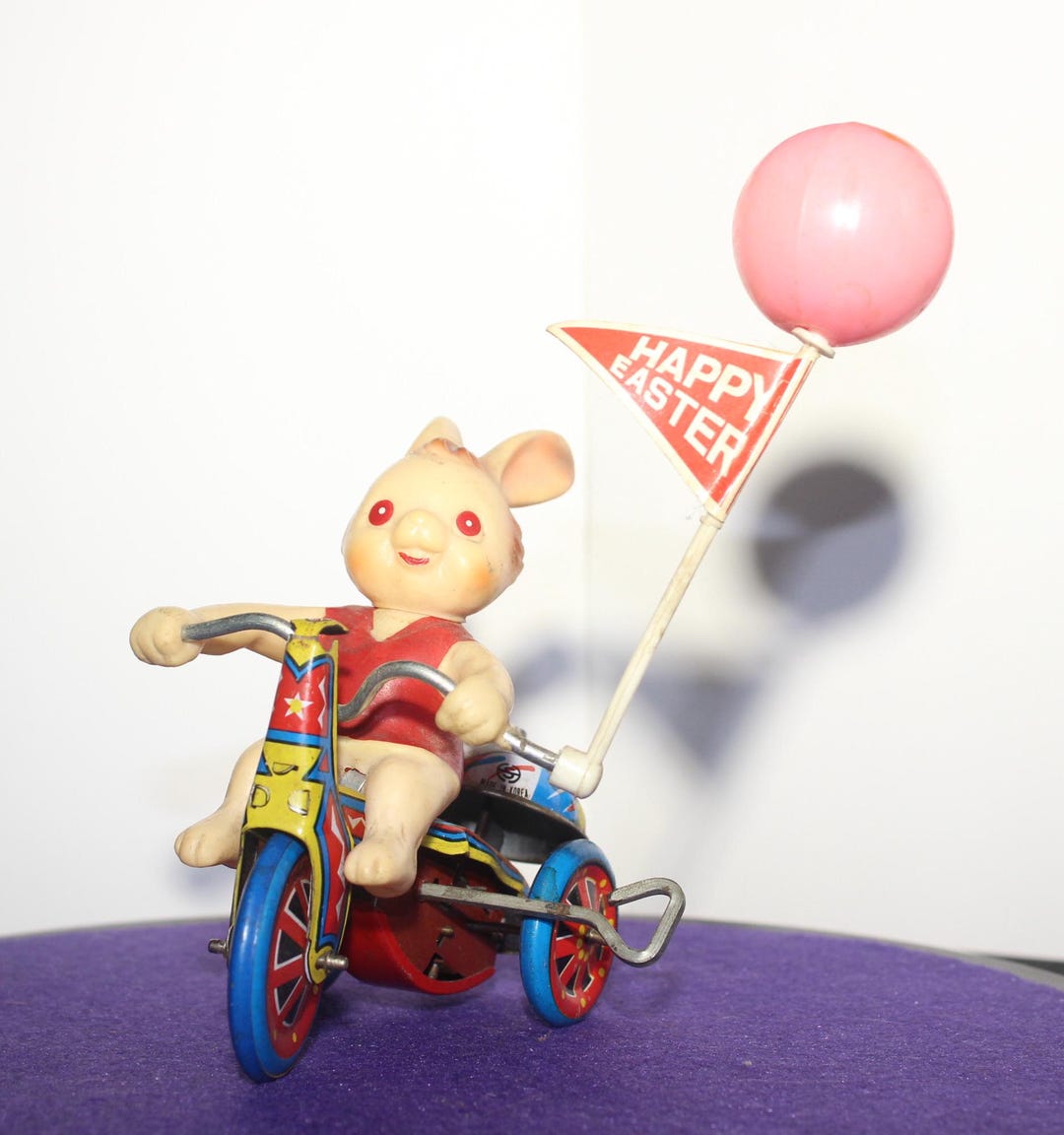 Vintage 1960's Tin Toy, Suzuki, Bunny on a Tricycle - Etsy