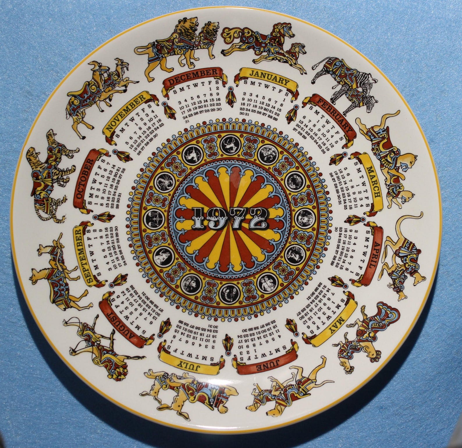 Vintage 1972 Wedgwood Calendar Series 'animal Carnival' Collector Plate ...