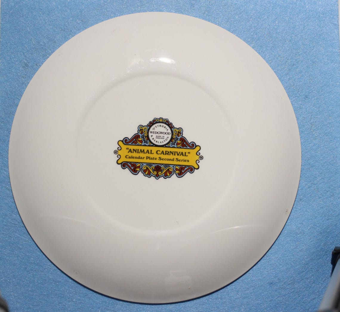 Vintage 1972 Wedgwood Calendar Series 'animal Carnival' Collector Plate ...