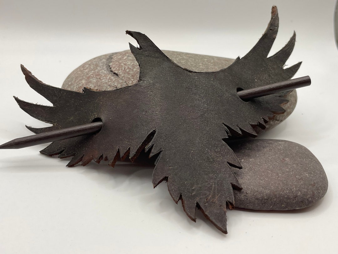 Unique Leather Raven Hair Clip Handcrafted With Genuine Leather - Etsy