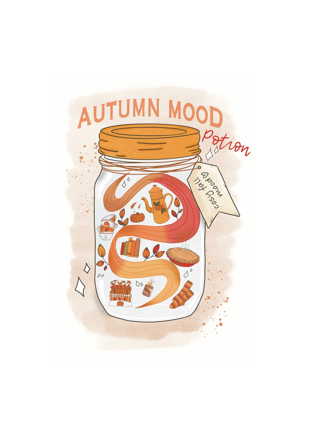 Illustration autumn Mood Potion Format A5 - Etsy