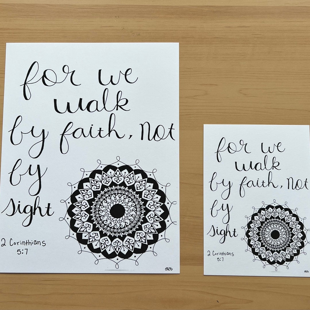 Beautiful Hand Drawn Bible Verse and Mandala Art Print, Boho Home Decor ...