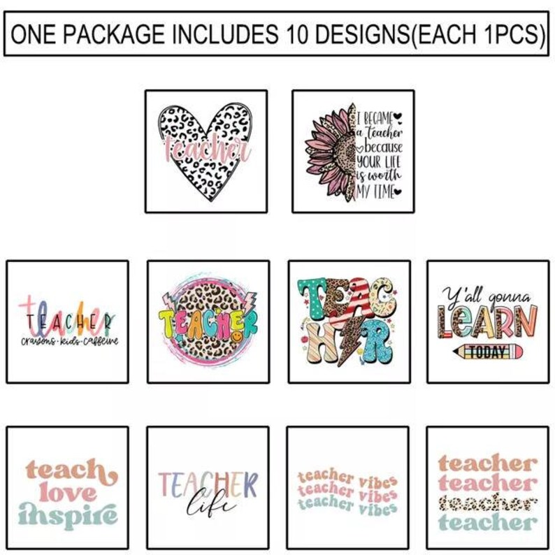 DIY Iron on Heat Transfer Teacher Design Printing Teacher Iron on Decal ...