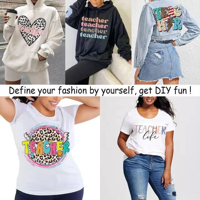 DIY Iron on Heat Transfer Teacher Design Printing Teacher Iron on Decal ...
