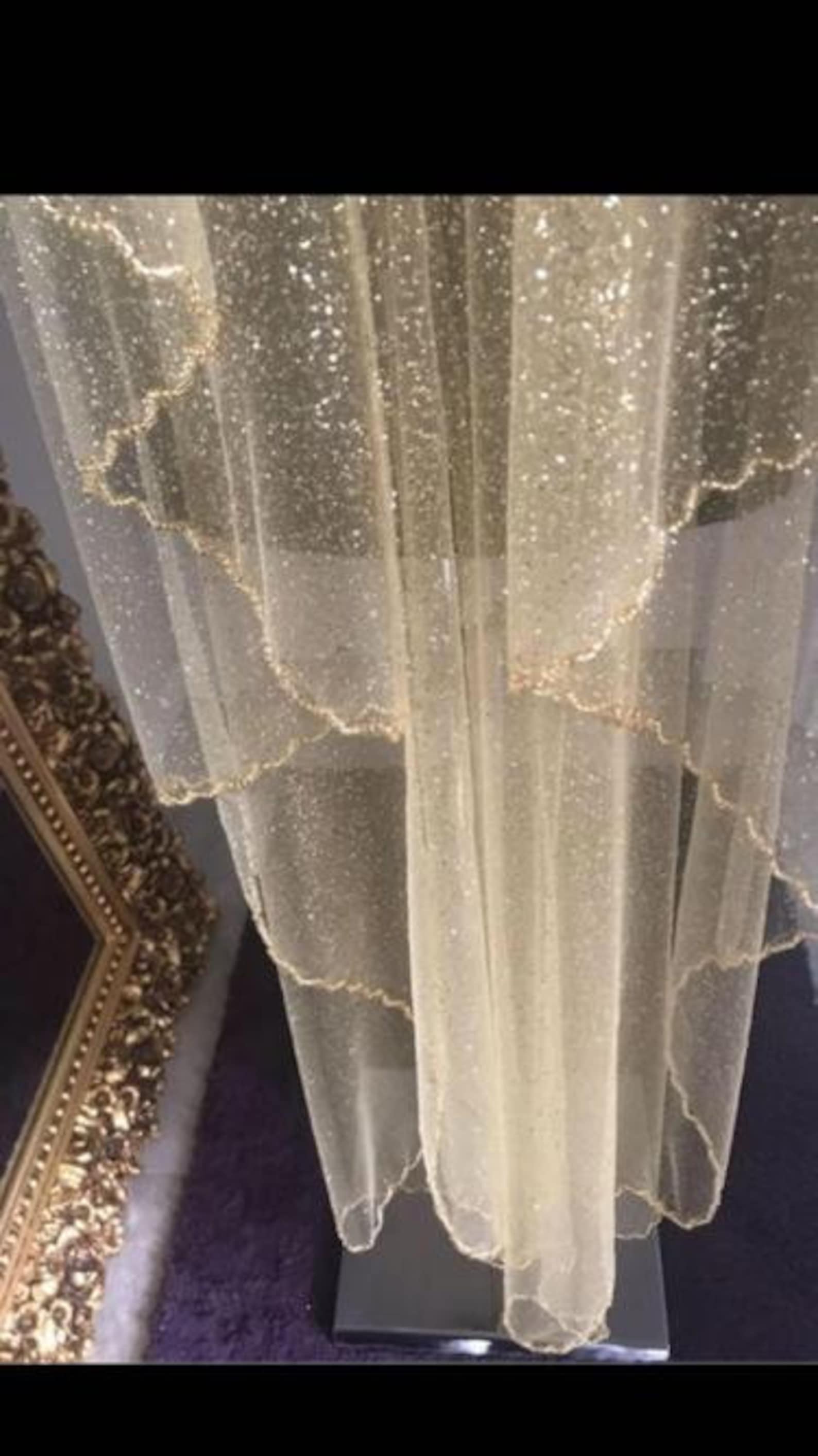 Gold Sparkling Wedding Veil Gold Shimmer Wedding Veil - Etsy Canada