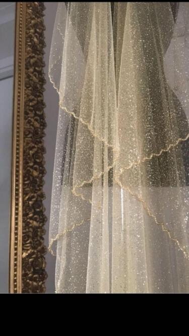 Gold Sparkling Wedding Veil Gold Shimmer Wedding Veil - Etsy