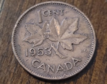 1953 Canada Shoulder Fold Penny - Etsy