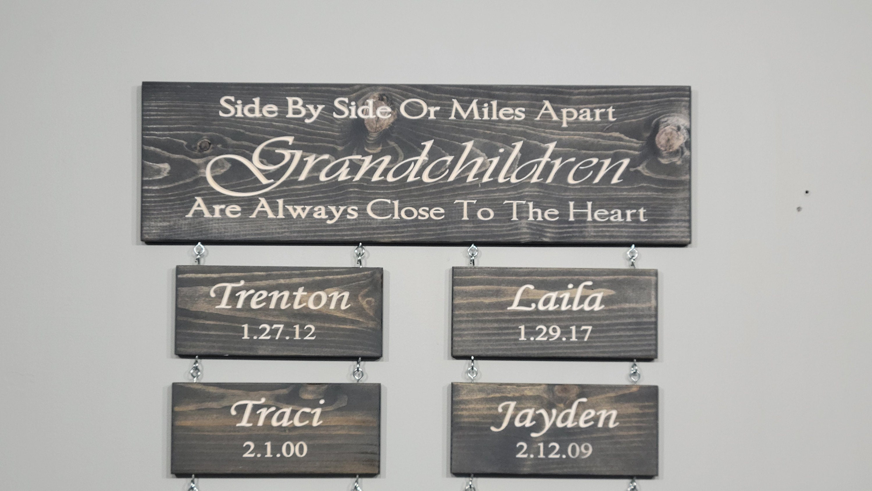 Engraved Long Distance Grandchildren Sign, Wall Art, Personalized ...