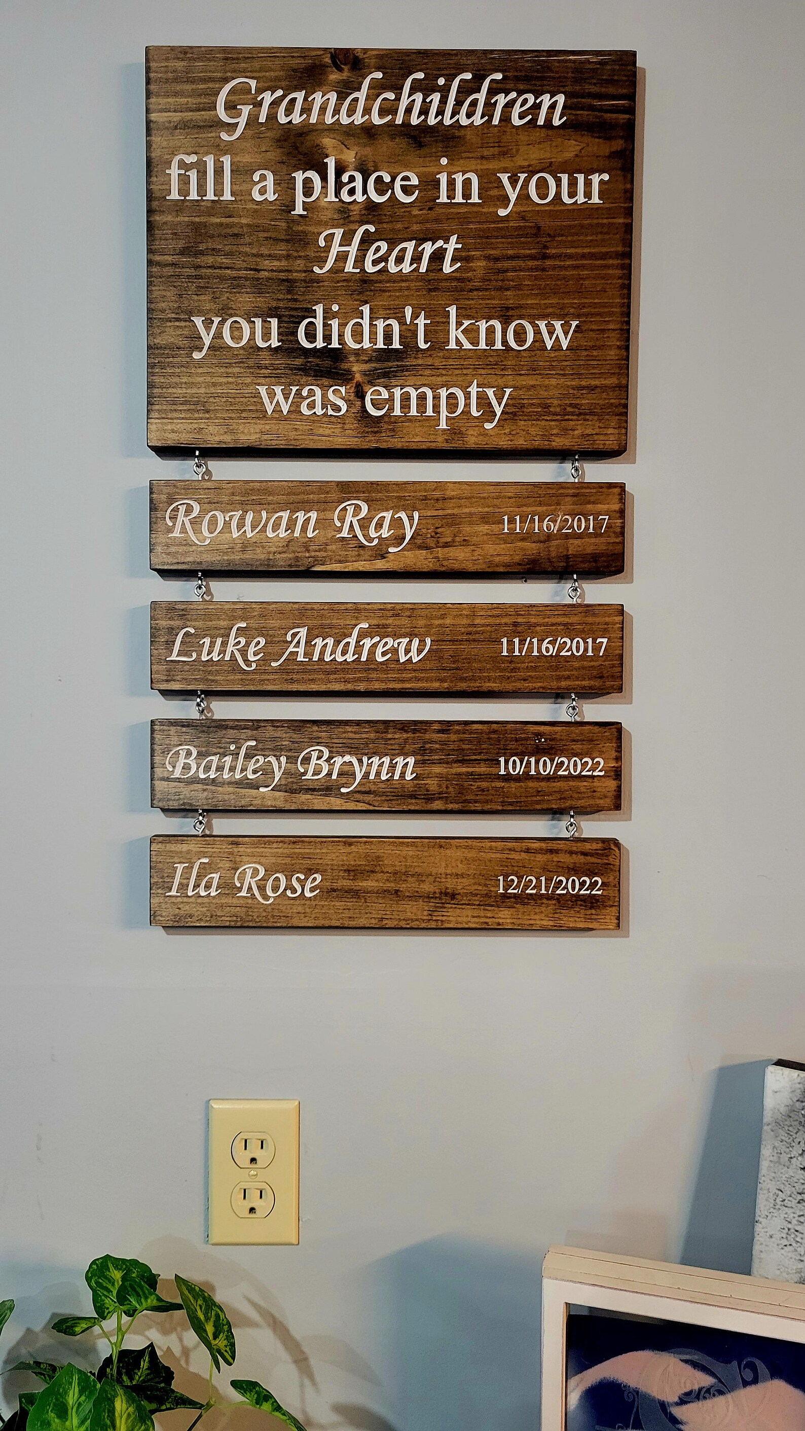 Engraved Grandchildren Sign, Personalized, Grandchild, Grandma Gift ...