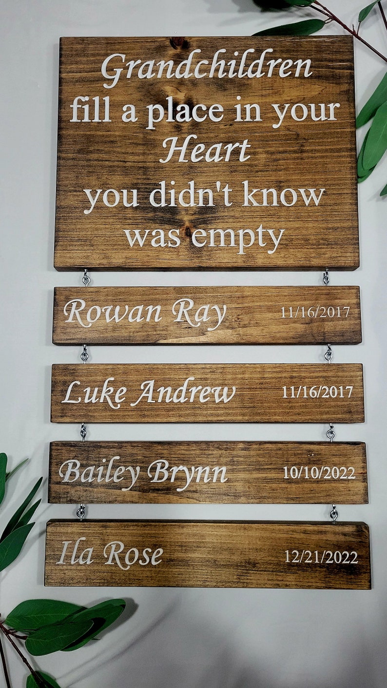 Engraved Grandchildren Sign Wall Art Personalized - Etsy
