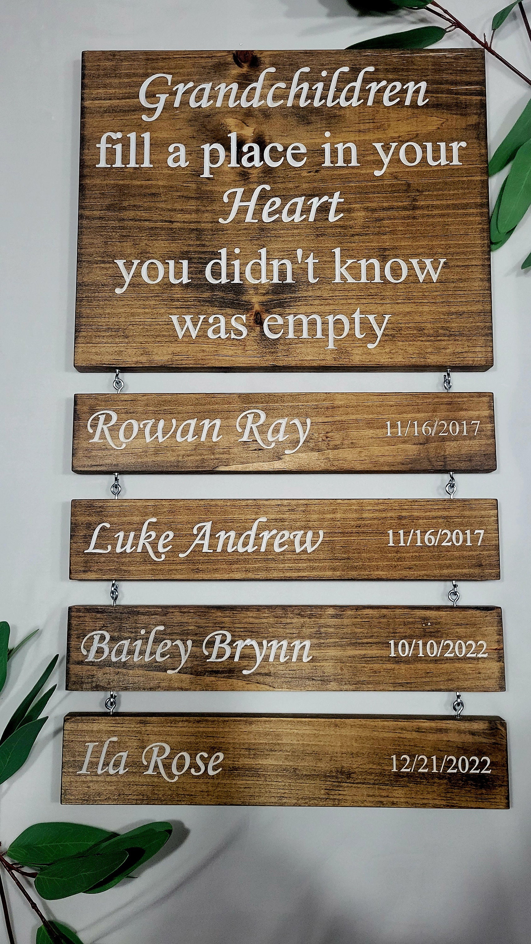 Engraved Grandchildren Sign Wall Art Personalized - Etsy