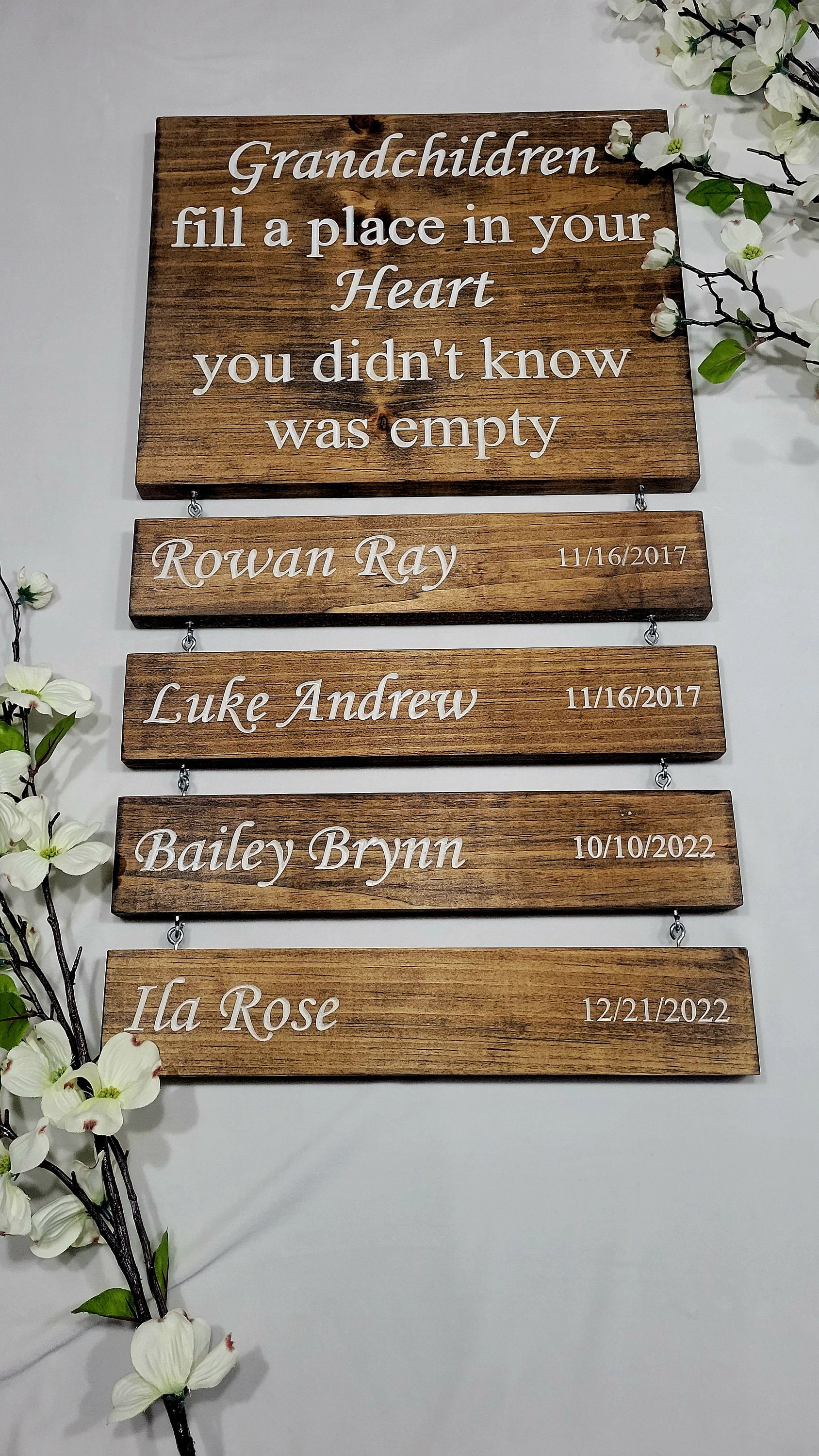 Engraved Grandchildren Sign, Wall Art, Personalized, Grandchild ...