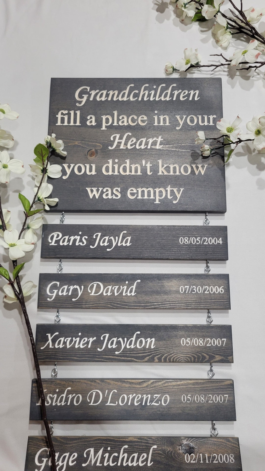 Engraved Grandchildren Sign, Wall Art, Personalized, Grandchild ...
