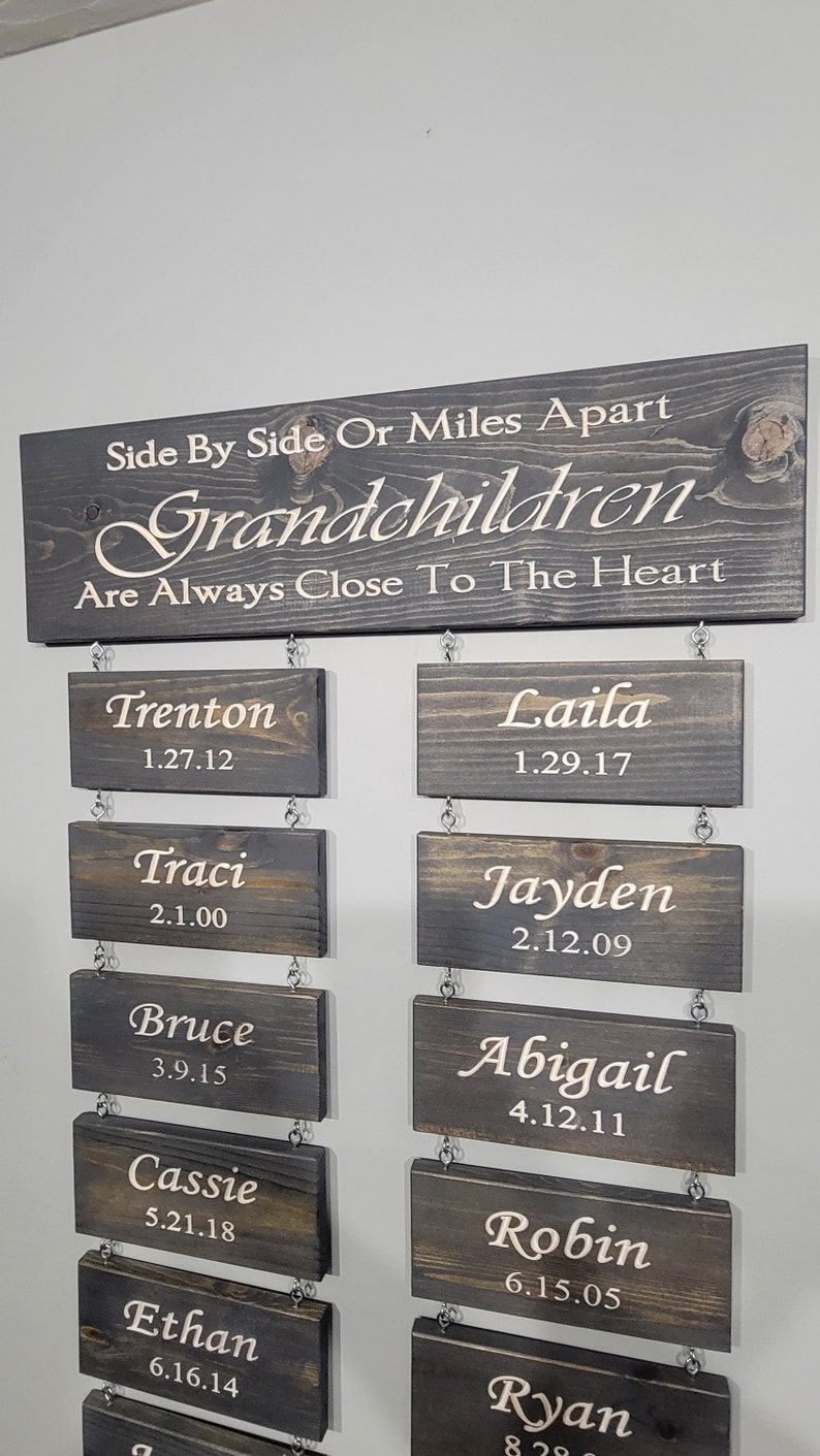 Engraved Long Distance Grandchildren Sign, Wall Art, Personalized ...