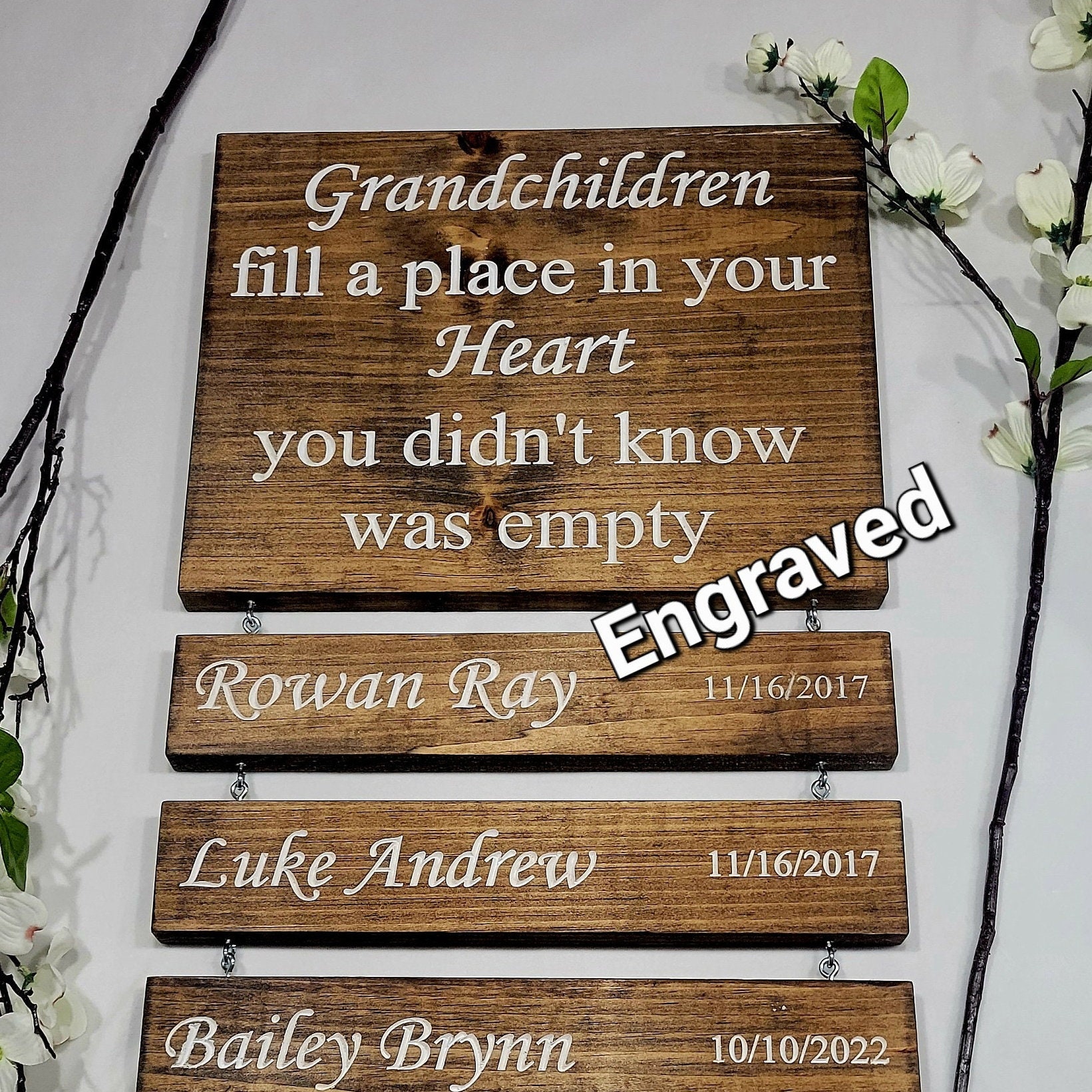 Engraved Grandchildren Sign Wall Art Personalized - Etsy