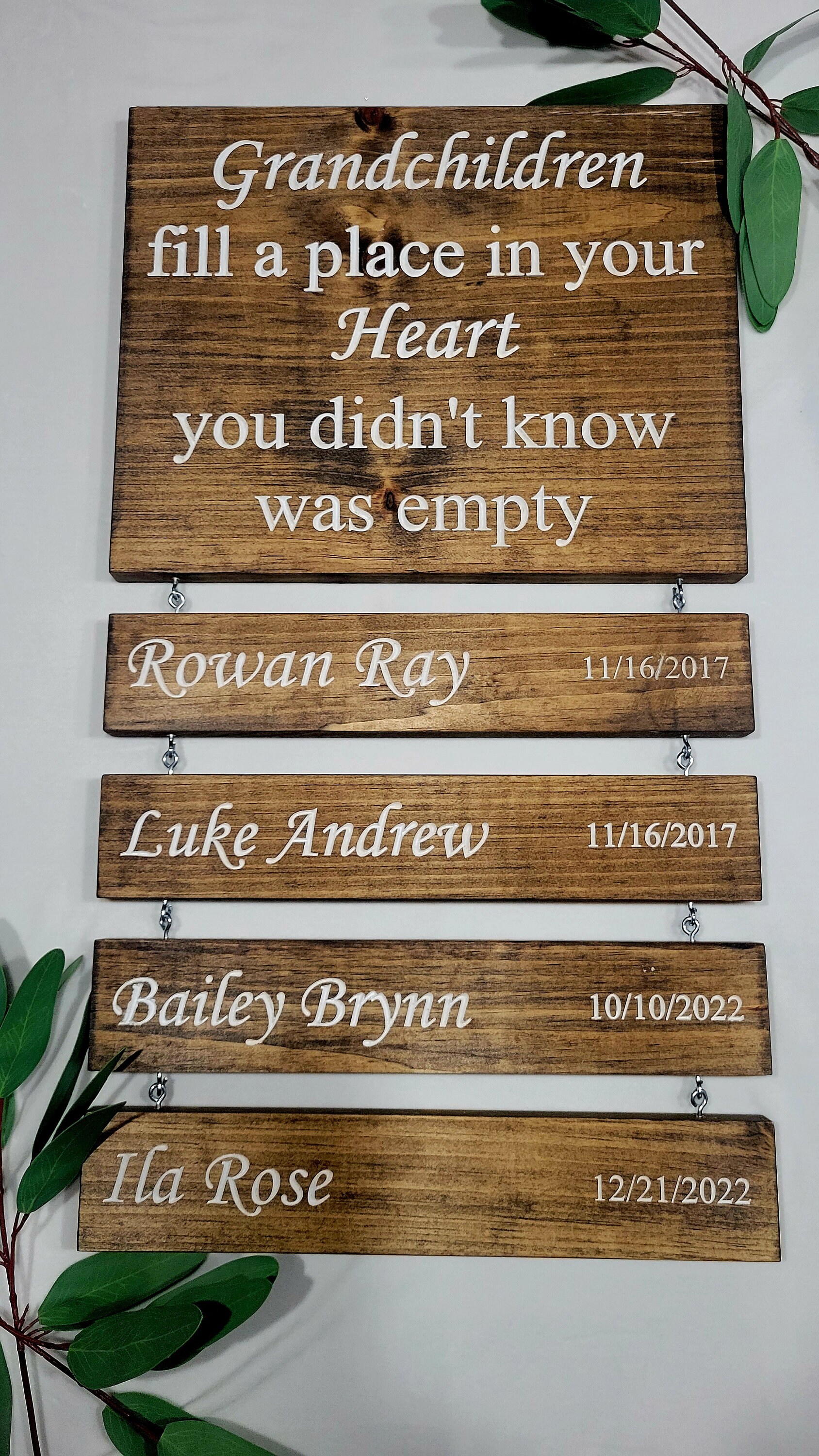 Engraved Grandchildren Sign Wall Art Personalized - Etsy