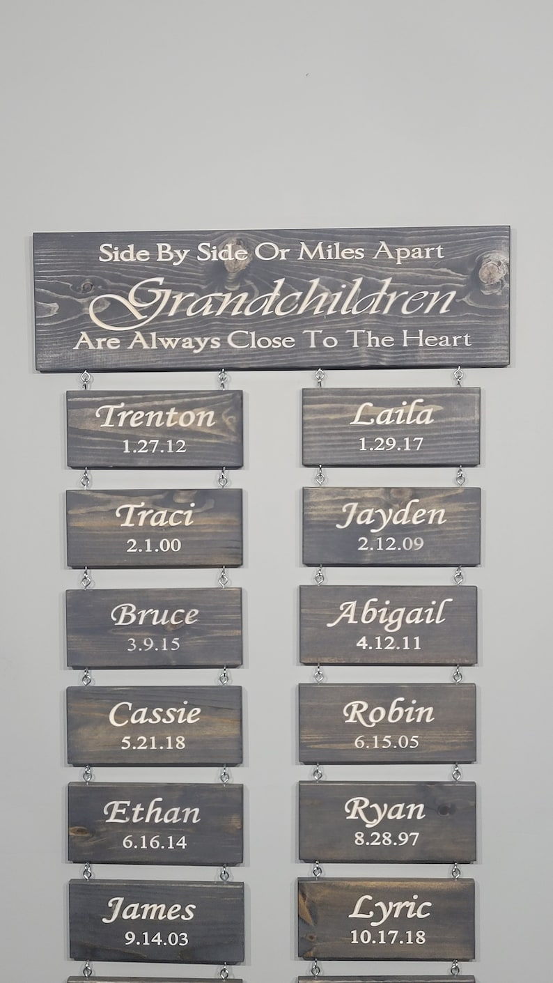 Engraved Long Distance Grandchildren Sign, Wall Art, Personalized ...