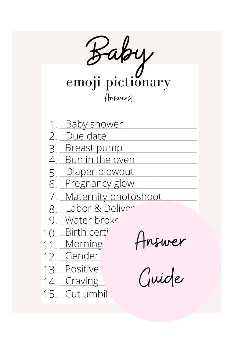 Baby Shower Emoji Pictionary Game - Etsy