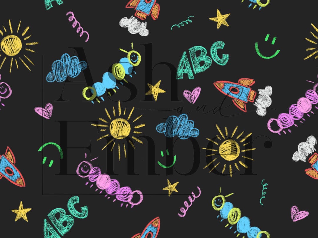 Sidewalk Chalk Seamless Pattern - Etsy
