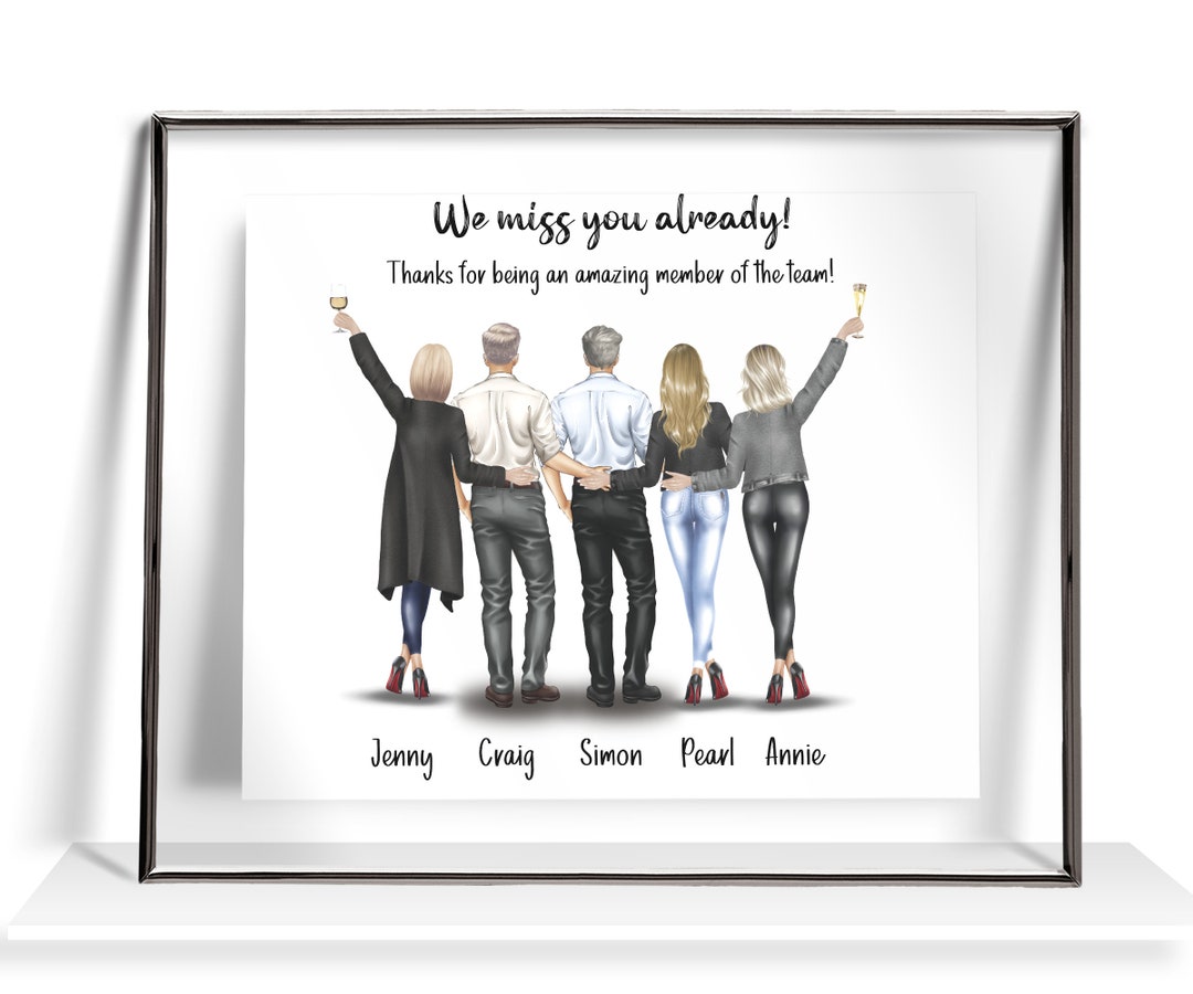 Colleagues Portrait Work Team Gifts Coworkers Gift Team Members Print ...