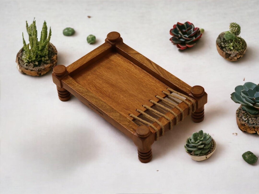 Wooden Khatiya Platter, Serving Tray for Home, Kitchen, Restaurant ...