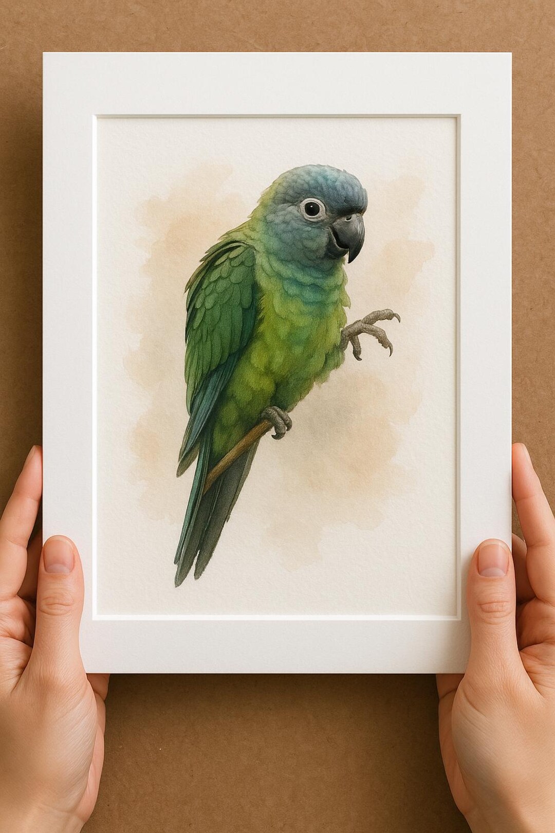 Custom Dusky Conure Watercolor Portrait, Hand Painted Bird Art - Etsy