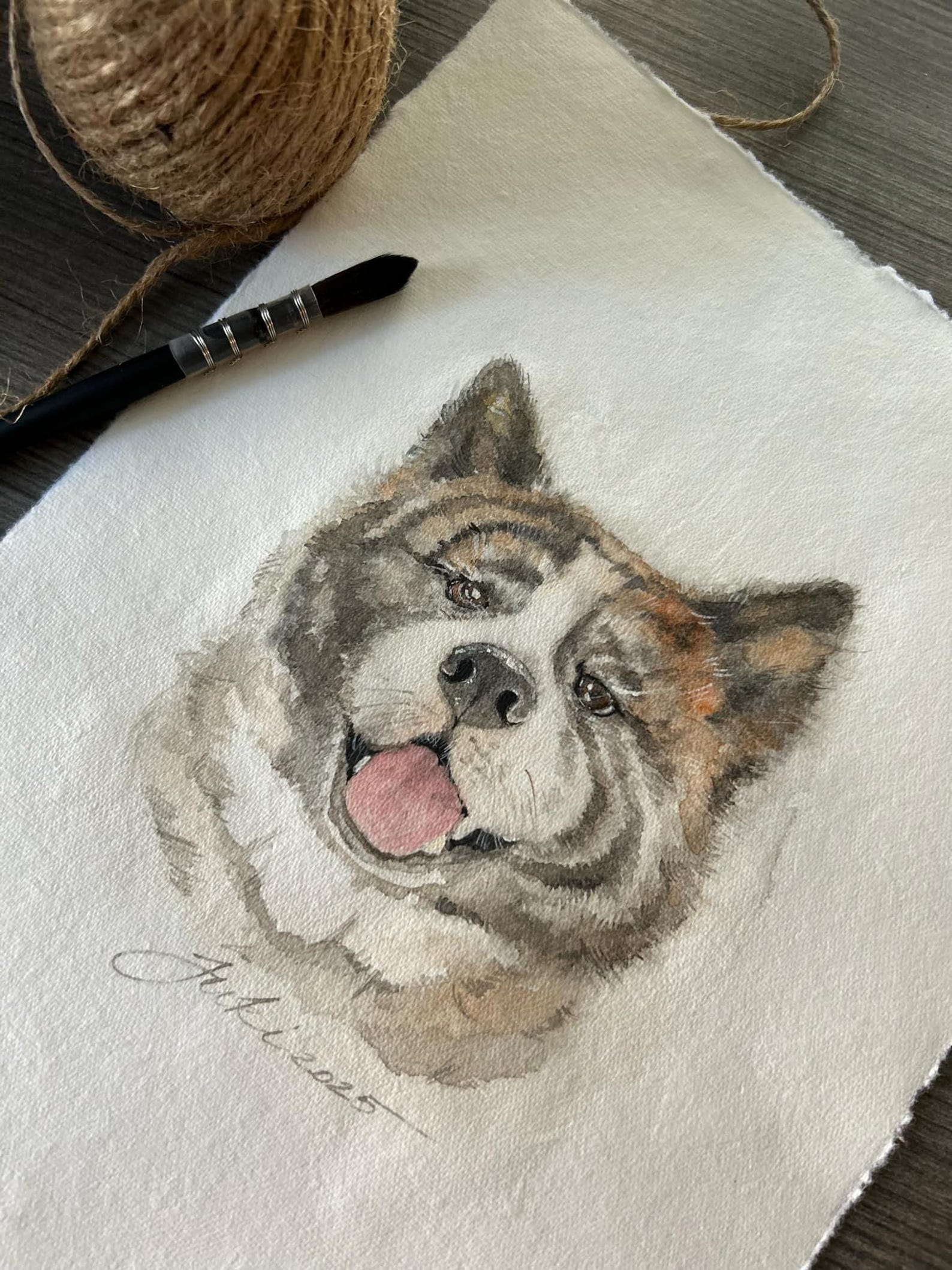 Blue Heeler Portrait From Photo, Watercolor Dog Painting, Personalized ...