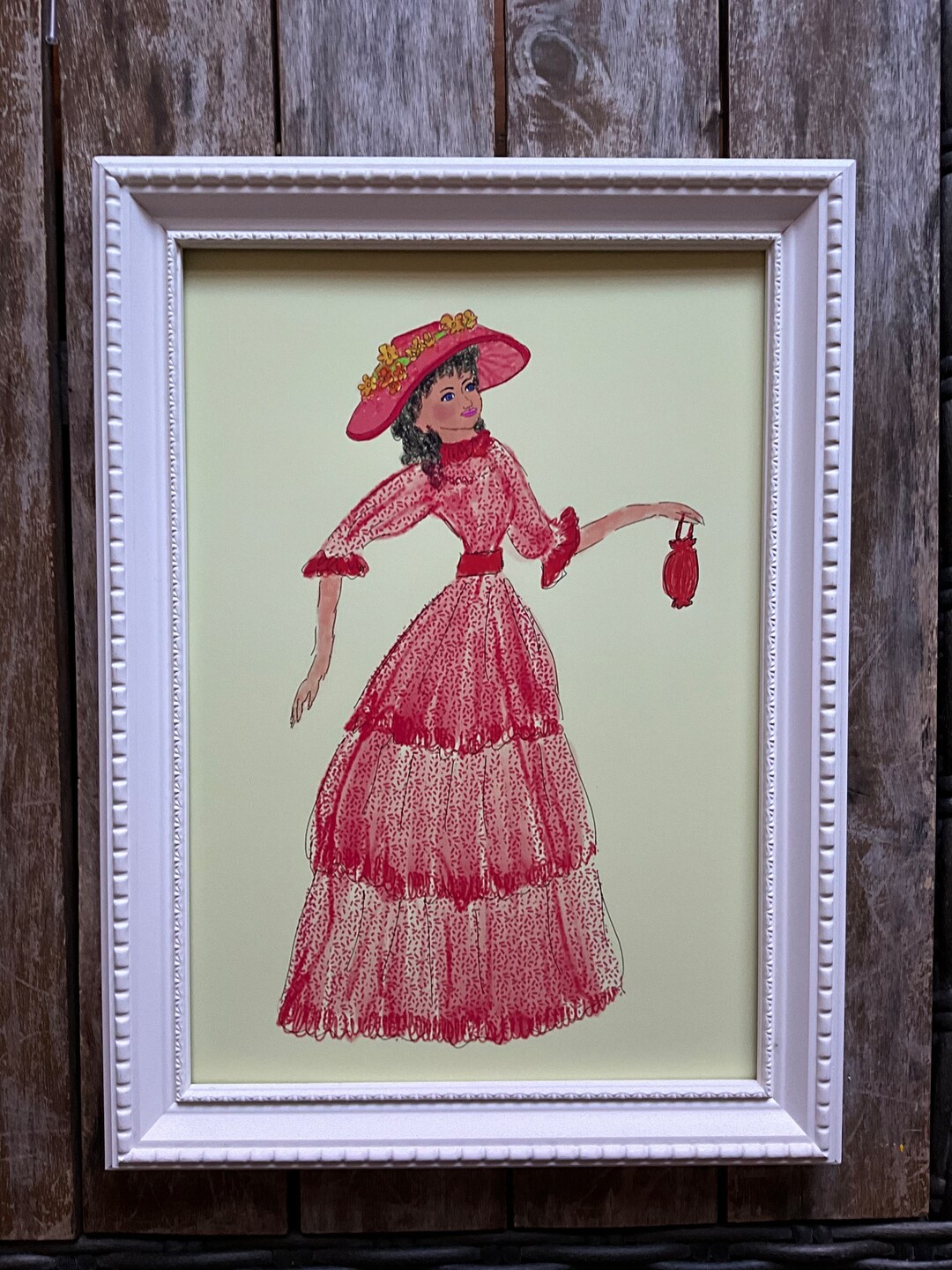 Regency Inspired Woman in a Red Spotted Muslin Dress Wall Art - Etsy