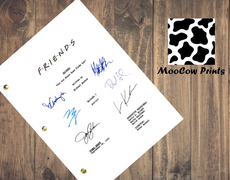 Friends "the One Where Ross Finds Out" TV Script -jennifer Aniston ...