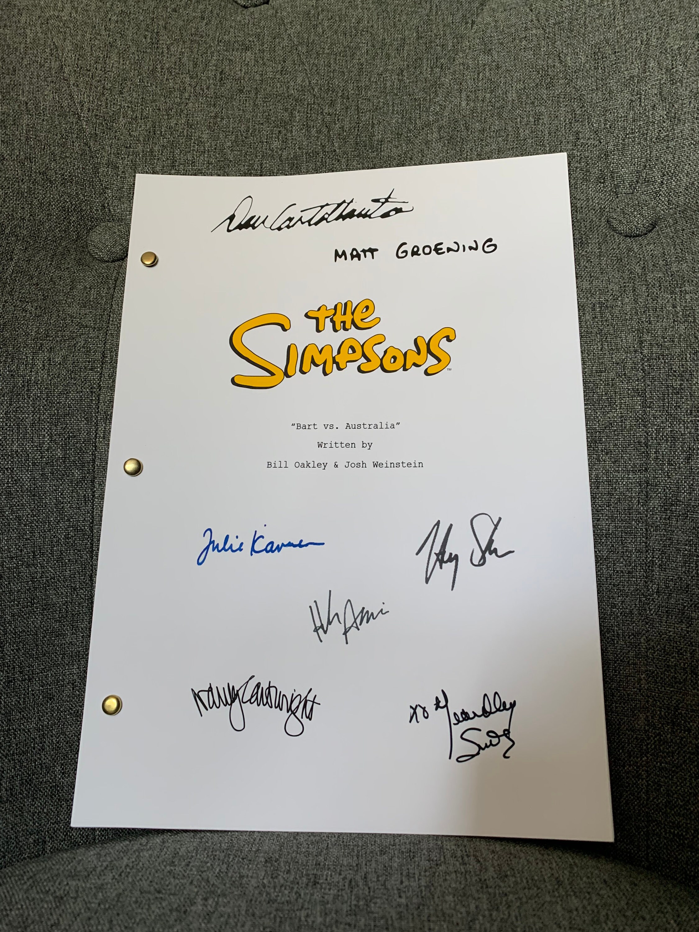 The Simpsons bart Vs. Australia TV Script Matt - Etsy Australia