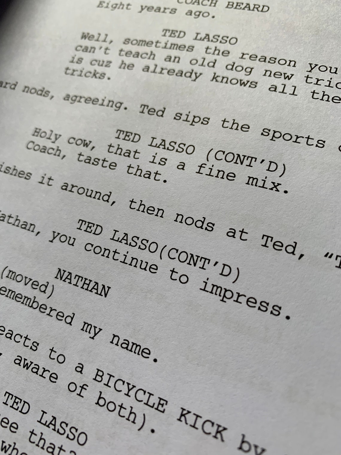 Ted Lasso Pilot TV Script Jason Sudeikis Brett Goldstein - Etsy