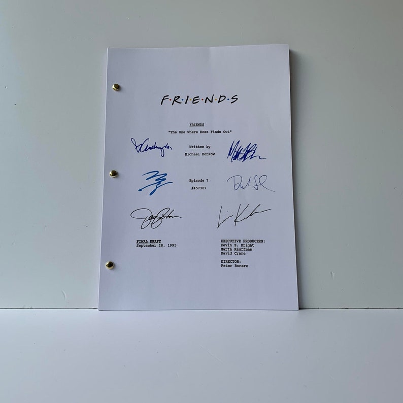 Friends "the One Where Ross Finds Out" TV Script -jennifer Aniston ...