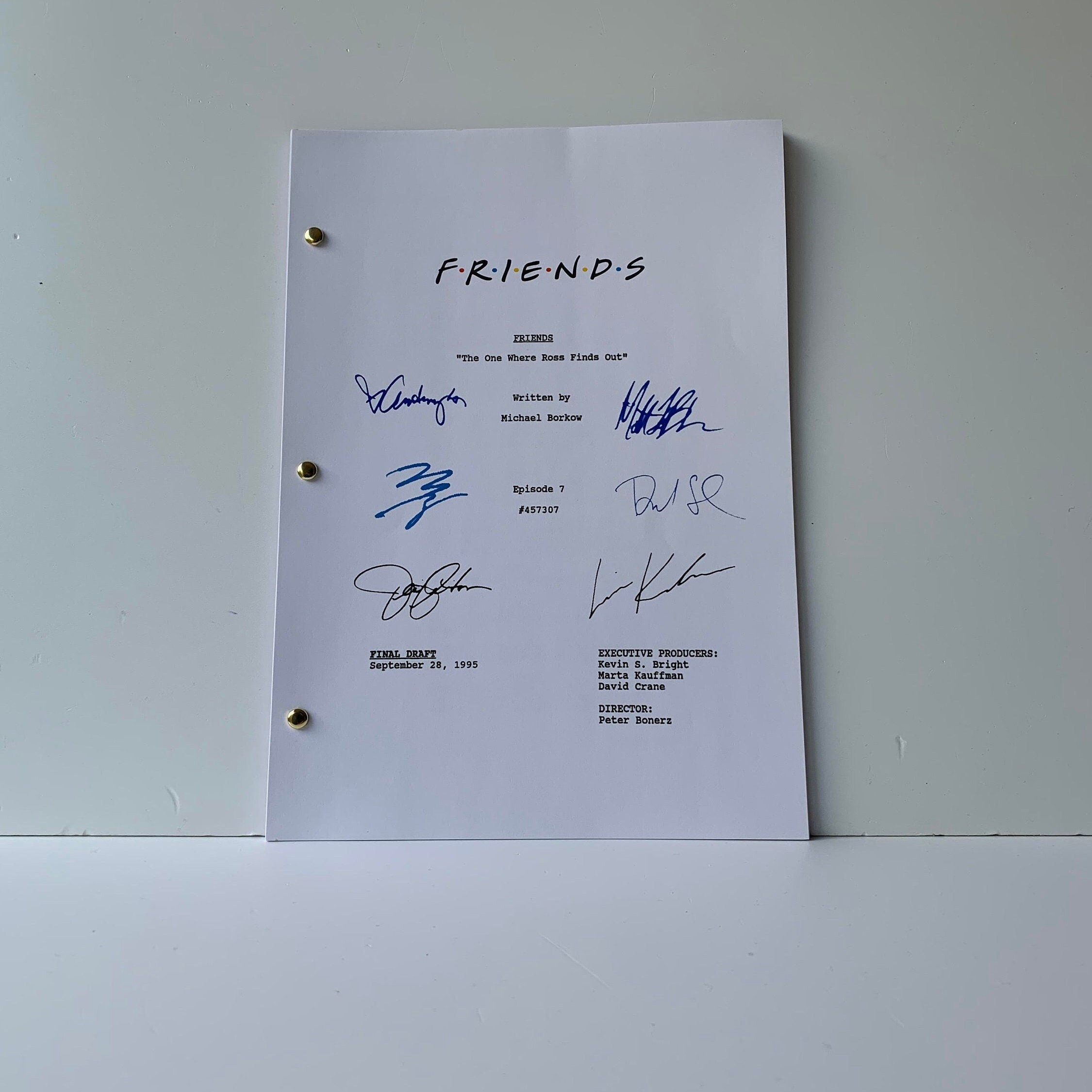 Friends "the One Where Ross Finds Out" TV Script -jennifer Aniston ...