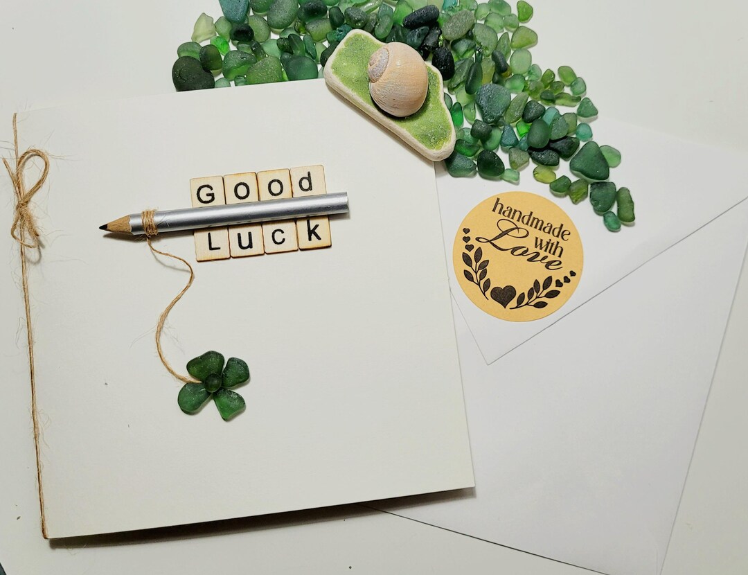 Sea Glass Good Luck Card - Etsy